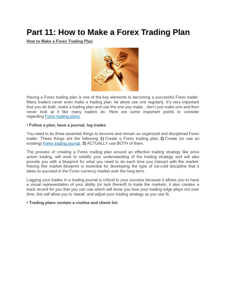 Create Your Forex Trading Plan | PDF | Foreign Exchange Market | Patience