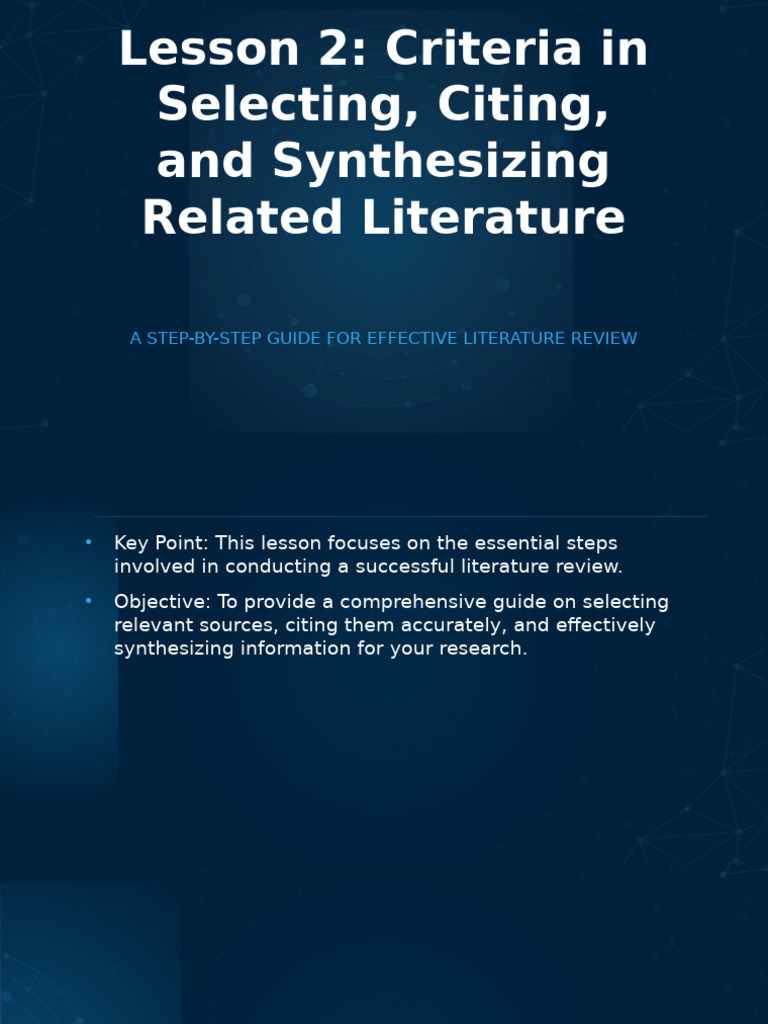 Guide to Effective Literature Review | PDF