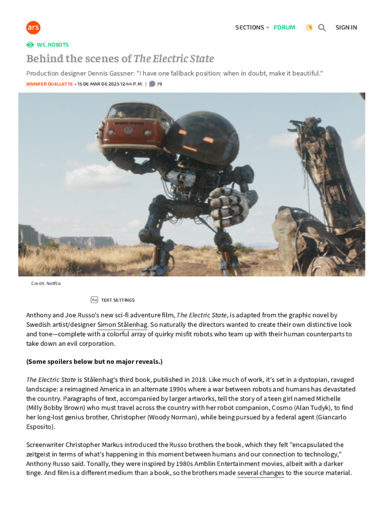 Behind the scenes of The Electric State - Ars Technica | PDF