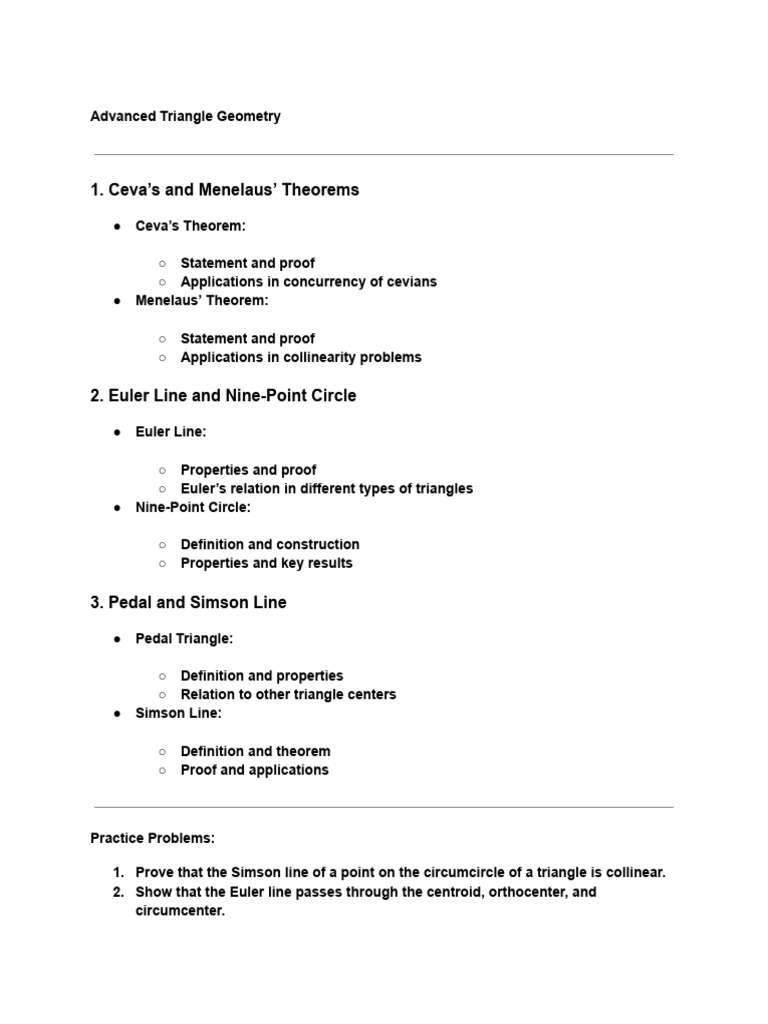 Advanced Triangle Geometry | PDF