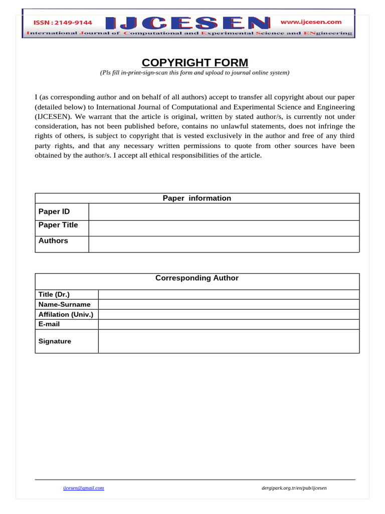 Copyright Transfer Agreement Form | PDF
