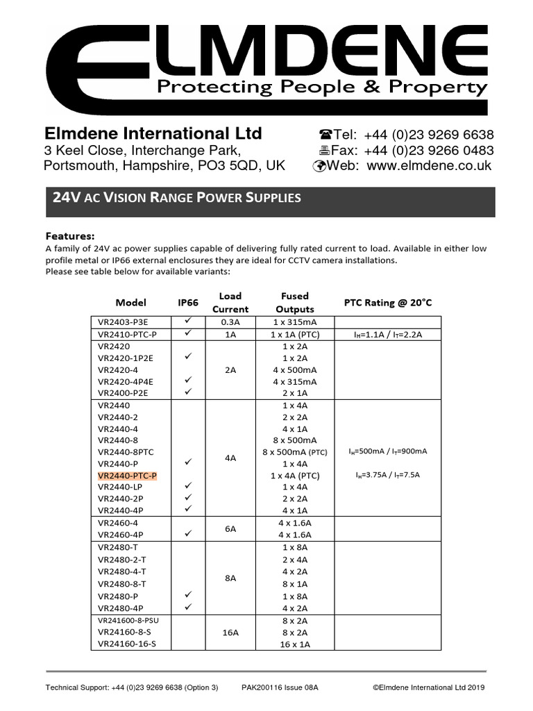 24V AC Power Supplies for CCTV Systems | PDF | Mains Electricity ...