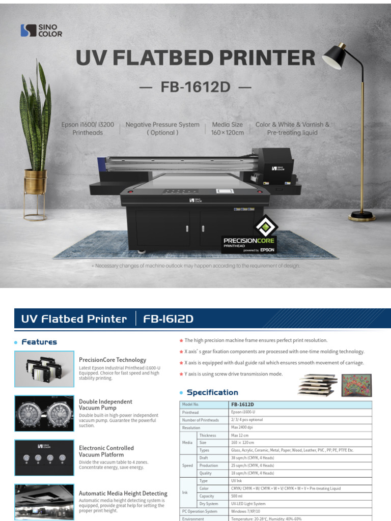 Brochure - SinoColor FB-1612D UV Flatbed Printer-2 | PDF | Printer ...