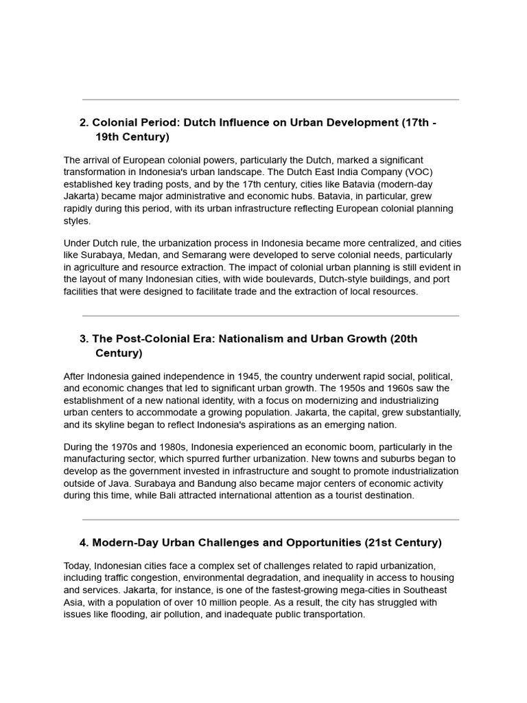 Dutch Colonial Impact on Indonesian Cities | PDF | Indonesia | Java