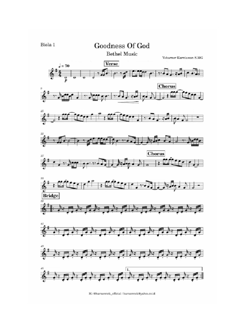 Goodness of God Violin | PDF