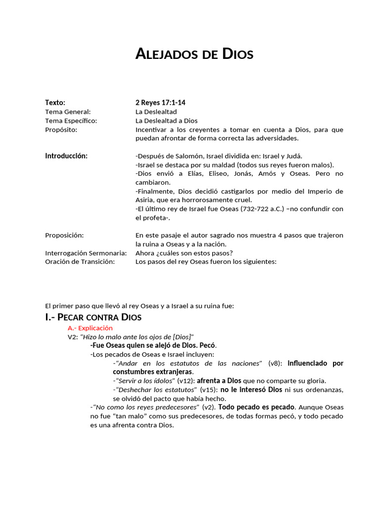 01 Alejados De Dios 2 Reyes 17 1 23 Pdf Asiria Dios