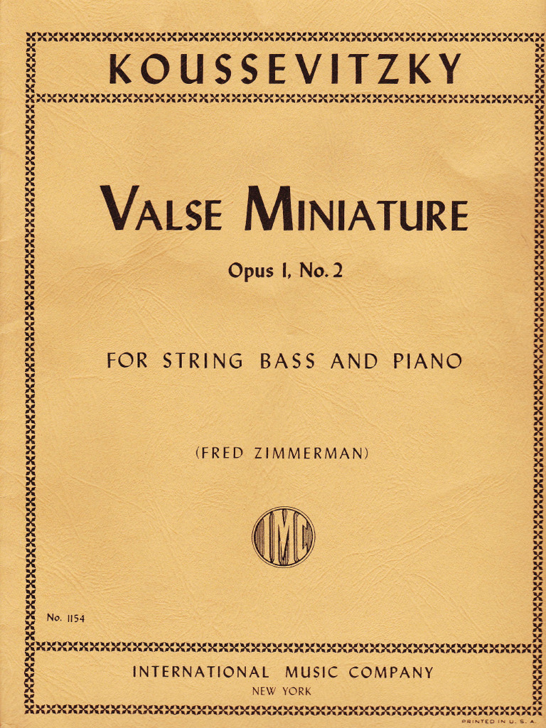 Valse Miniature Op 1 No 2 Koussevitzky Ed IMC | PDF | Musical Forms ...