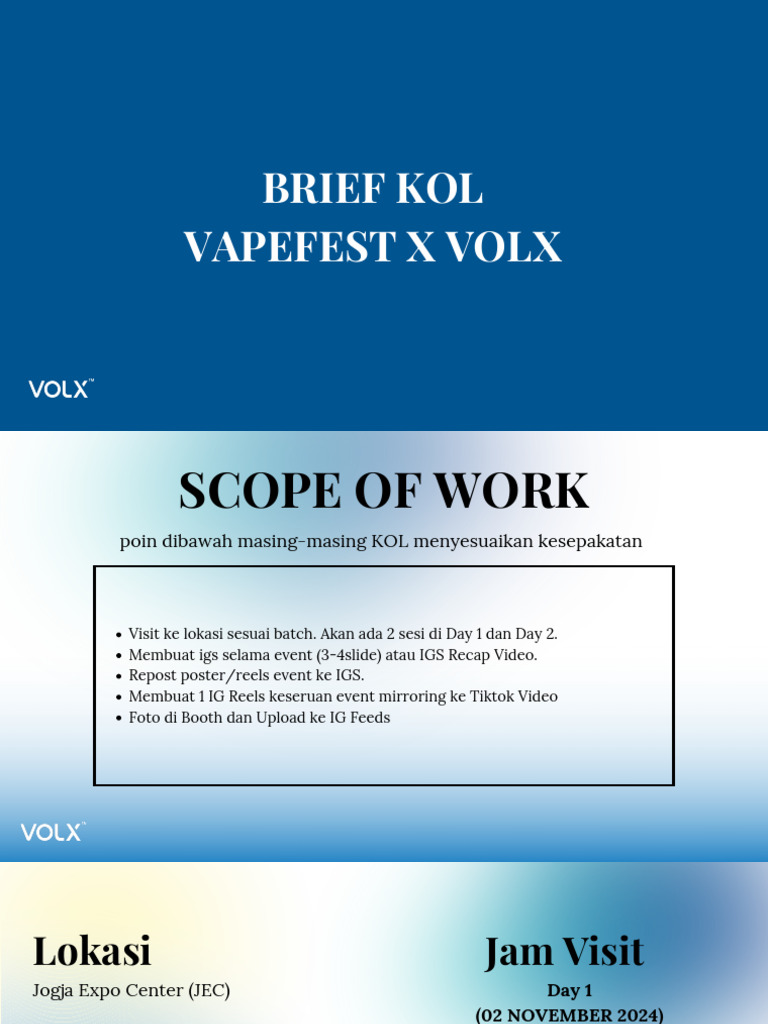Brief Kol Event Volx at Invex Jogja | PDF