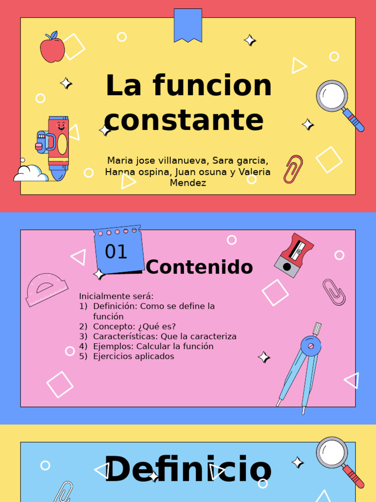 Definición y características de funciones constantes | PDF | Función ...