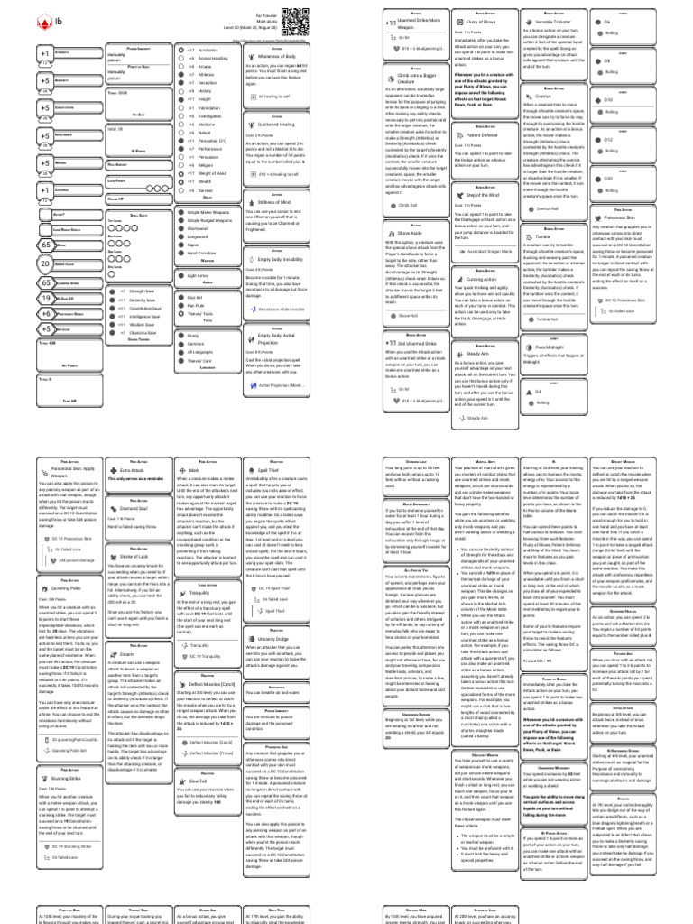Level 20 Grung Rogue/Monk Build | PDF