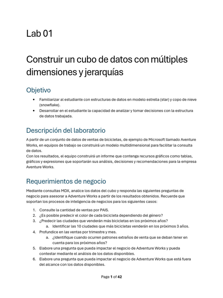 Construcción de Cubo de Datos OLAP | PDF | Servidor SQL de Microsoft ...