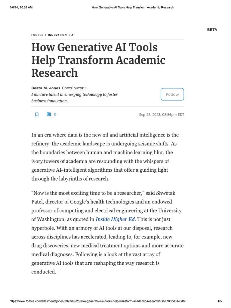 AI in Research Forbes | PDF