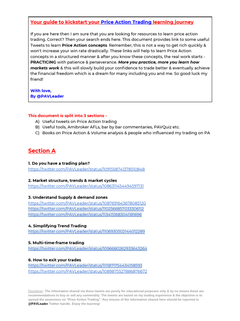 Price Action Trading Learning Guide | PDF | Technical Analysis ...