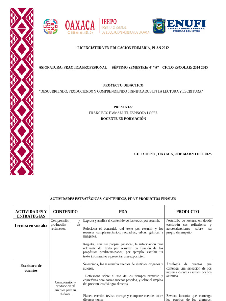 Proyecto Didáctico: Lectura y Escritura | PDF | Ensayos | Fantasía