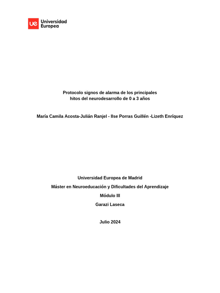 Protocolo_signos_de_alarma_Módulo3 | PDF | Autismo | Datos