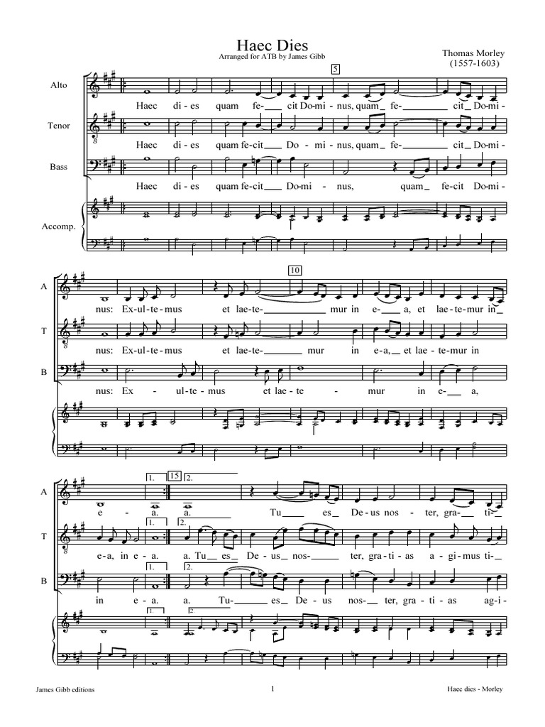 Morley - Haec Dies (ATB) | PDF