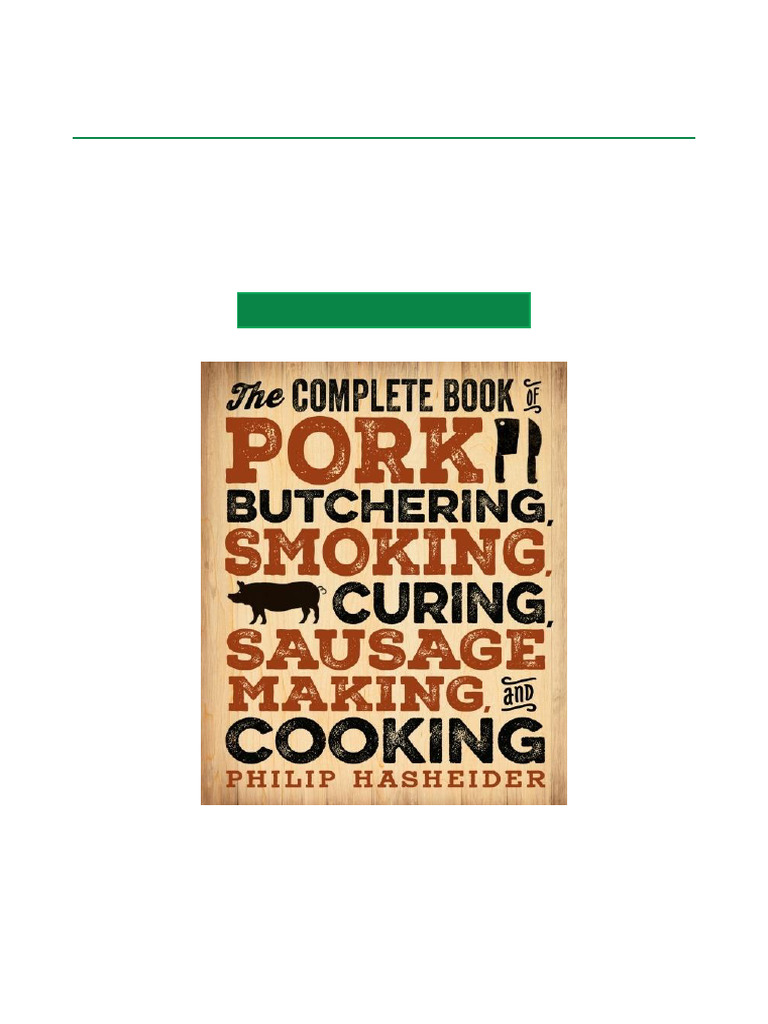 Complete Guide to Pork Butchering | PDF