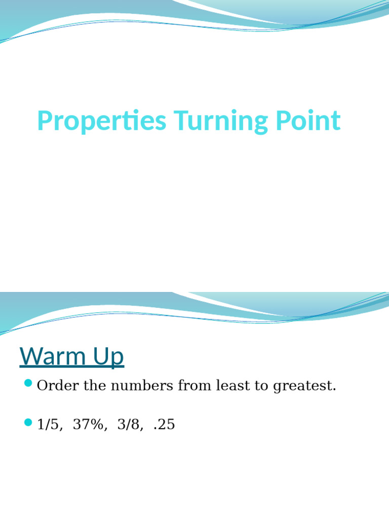 Properties Turning Point | PDF | Abstract Algebra | Mathematical Objects