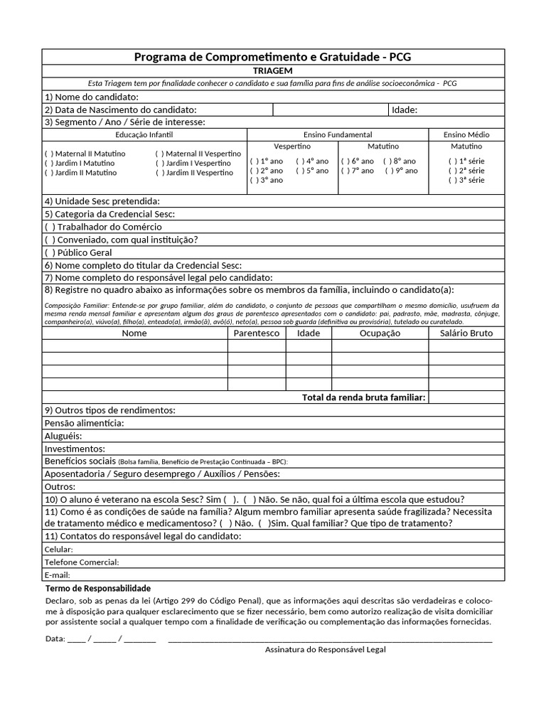 2025 - Triagem e Checklist PCG 2025 | PDF | Imposto de Renda | Família