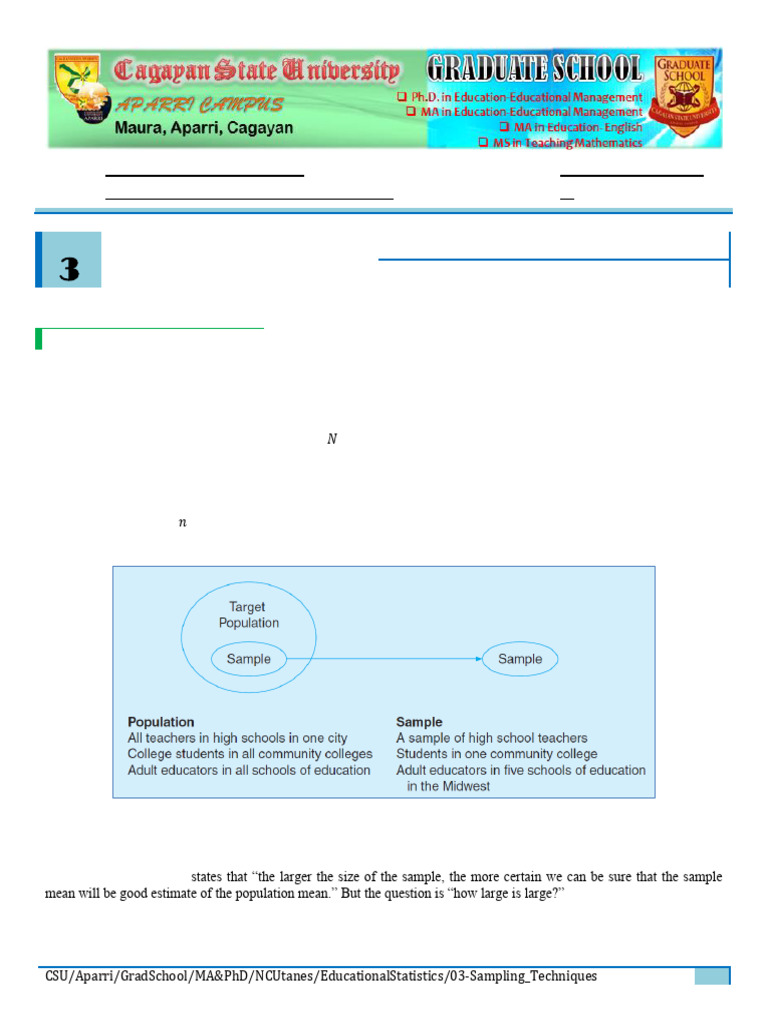 ESWP - B. Sampling Techniques | PDF | Statistical Significance ...