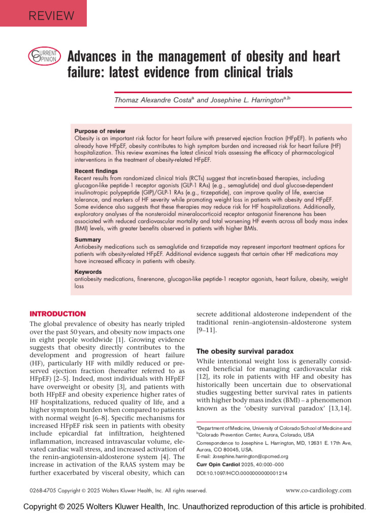 Advances in The Management of Obesity and Heart.200 | PDF | Heart ...