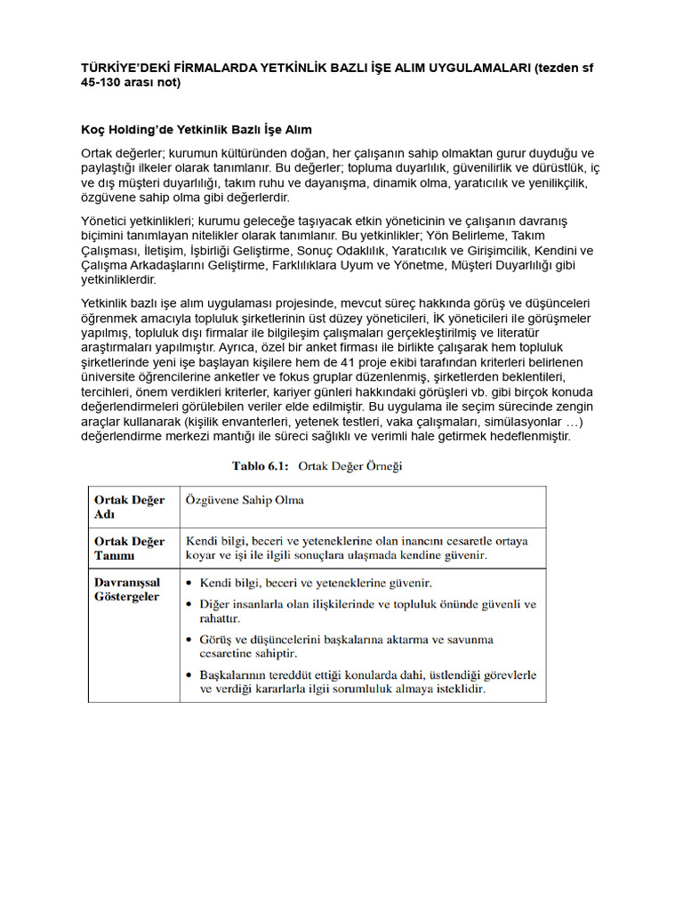 Işe Alım Final Notu | PDF