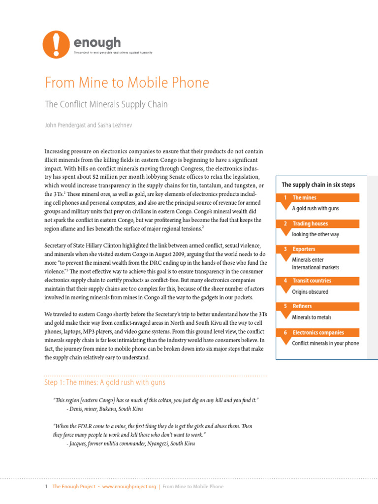 Lesson 07 From Mine To Mobile Cell Phones | PDF | Democratic Republic ...