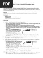 Lab Boyles Law | PDF | Gases | Pressure