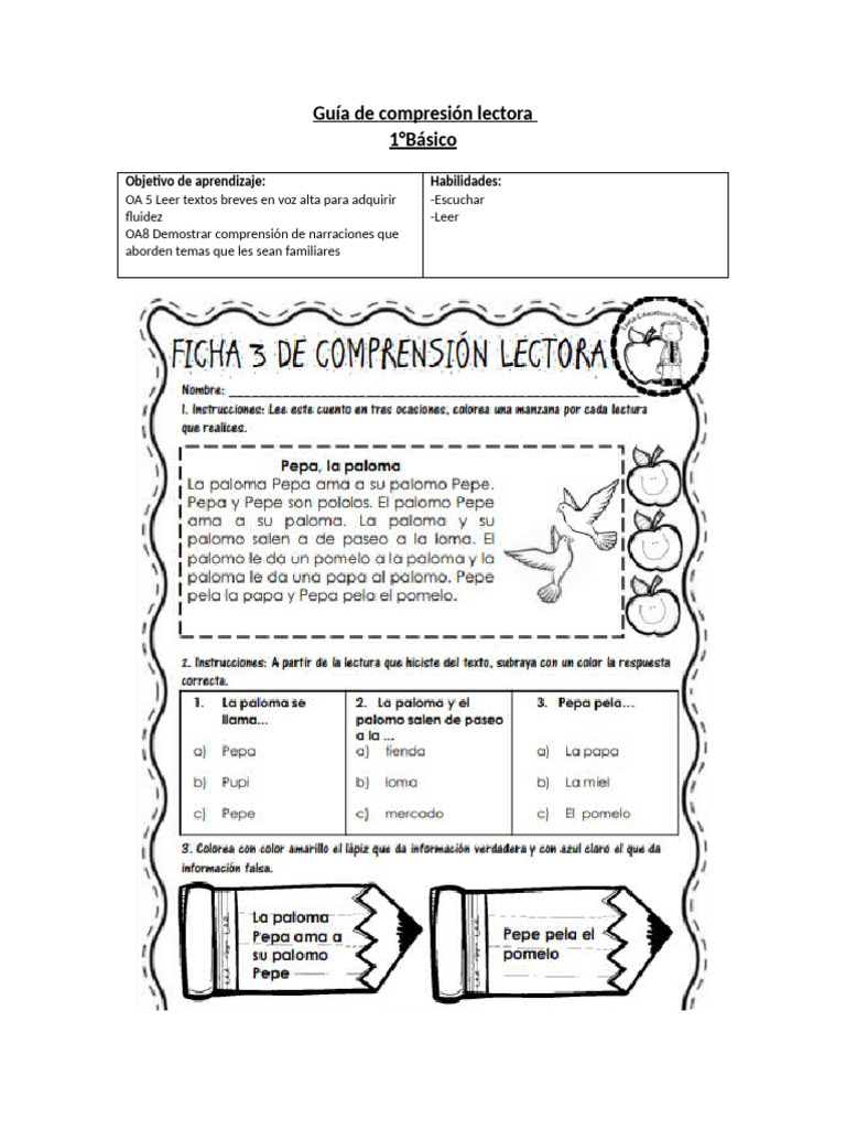 Comprension Lectora Grupo 2 | PDF