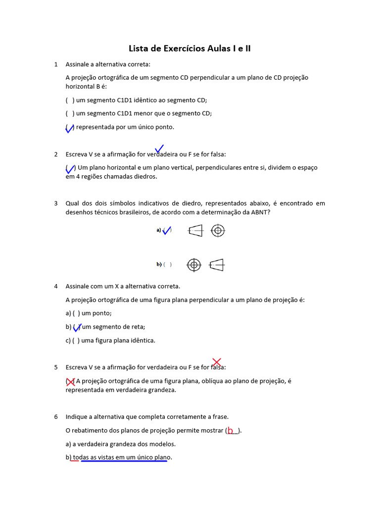 Lista de Exercicios Aulas I e II 2020 2 | PDF