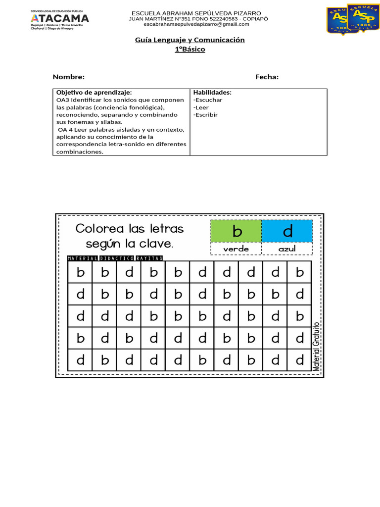 guia diferenciacion b y d | PDF