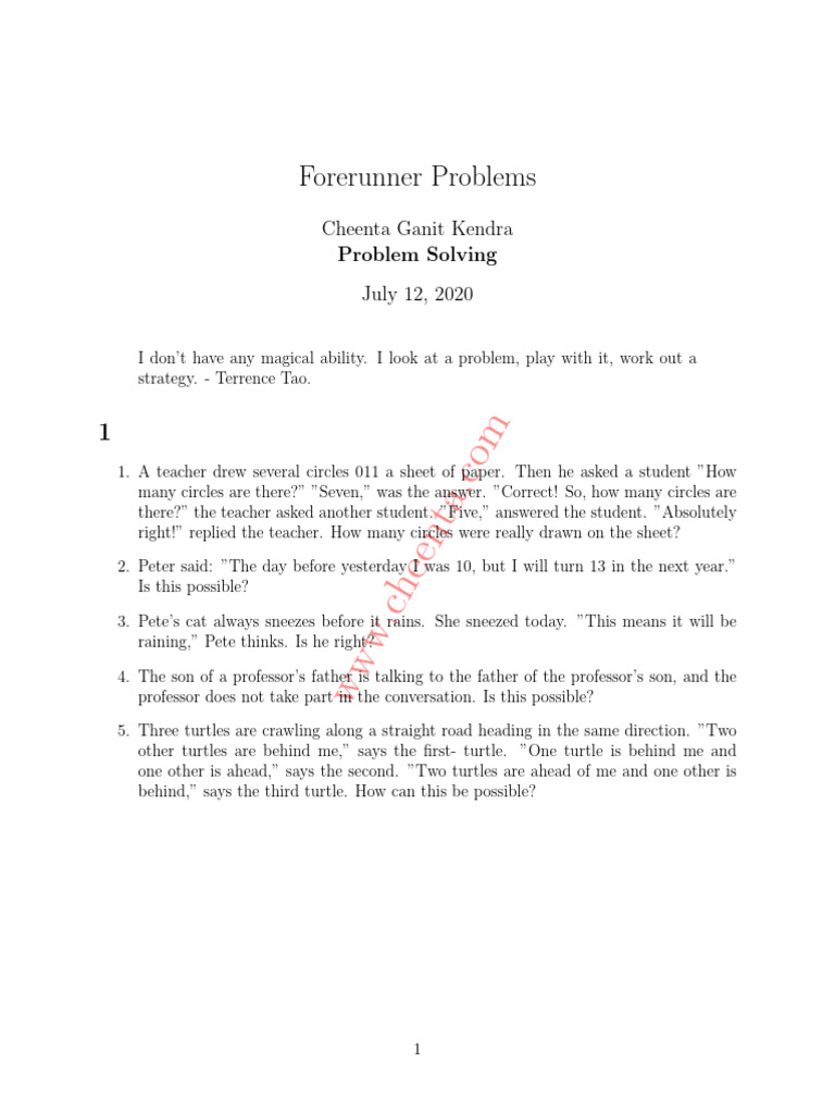 Level AMC Junior Forerunner Problems Play With Brain | PDF