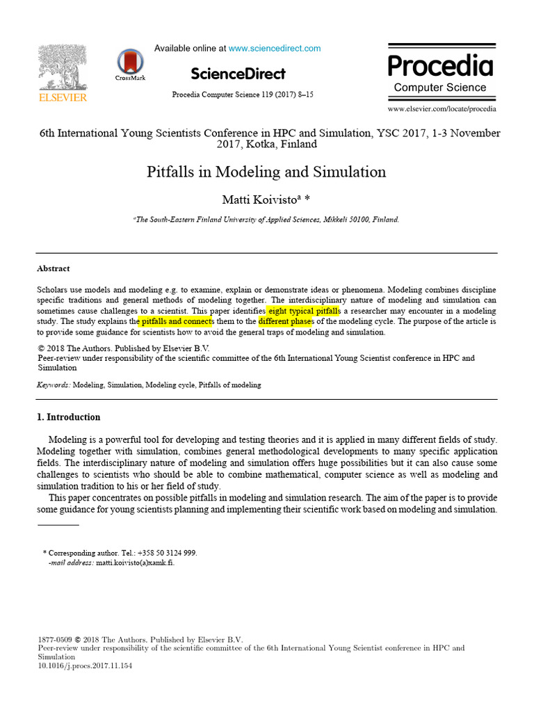 Pitfalls in Modeling and Simulation | PDF | Conceptual Model | Science