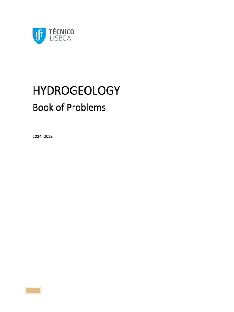 Hydrogeology Problems 2024-25 | PDF | Aquifer | Hydrogeology