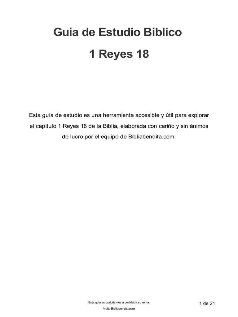1 Reyes 18 | PDF | Elijah | Libros de reyes
