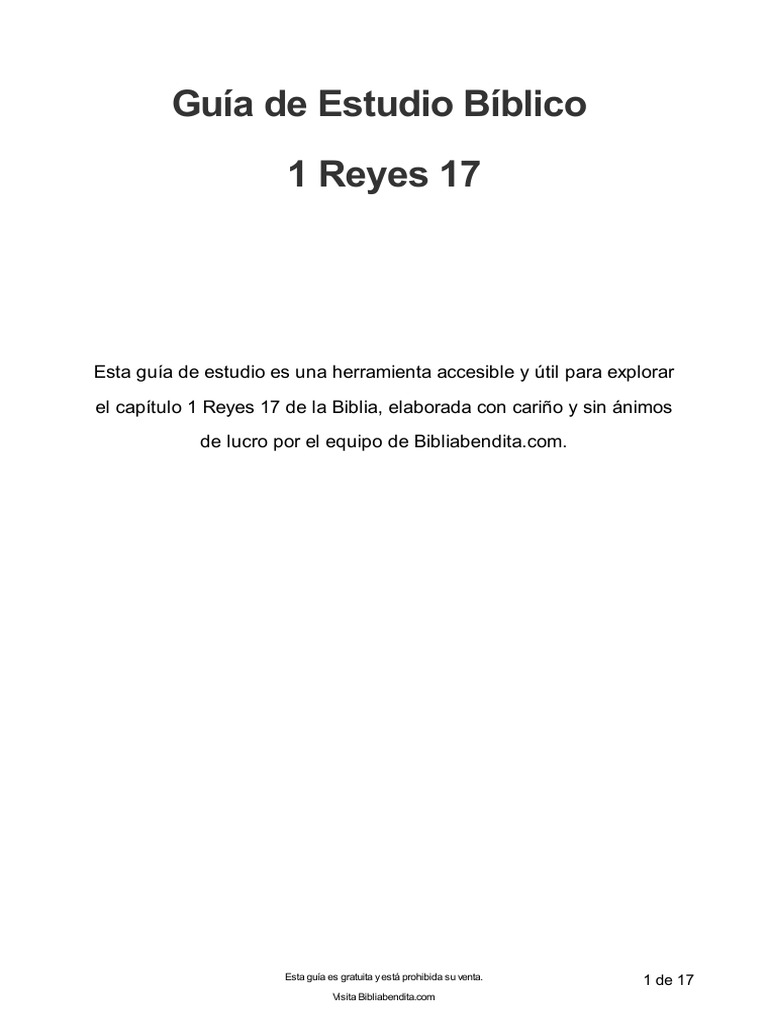 1 Reyes 17 | PDF | Elijah | Libros de reyes