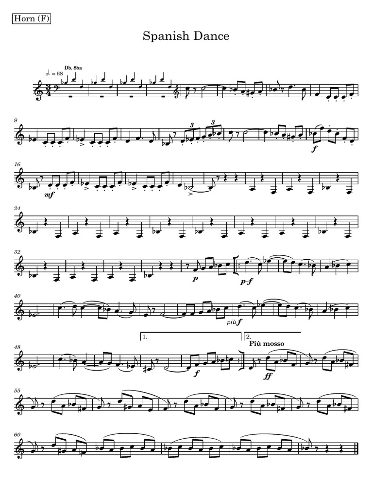 Spanish Dance - Horn (F) (Arr. JM) Rev.29-4-24 | PDF