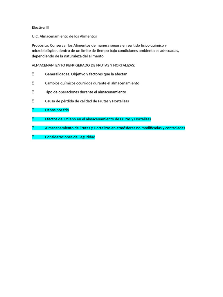 Electiva III | PDF | Fruta | Dióxido de carbono