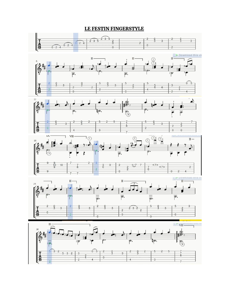 Le Festin Fingersyle Tab | PDF