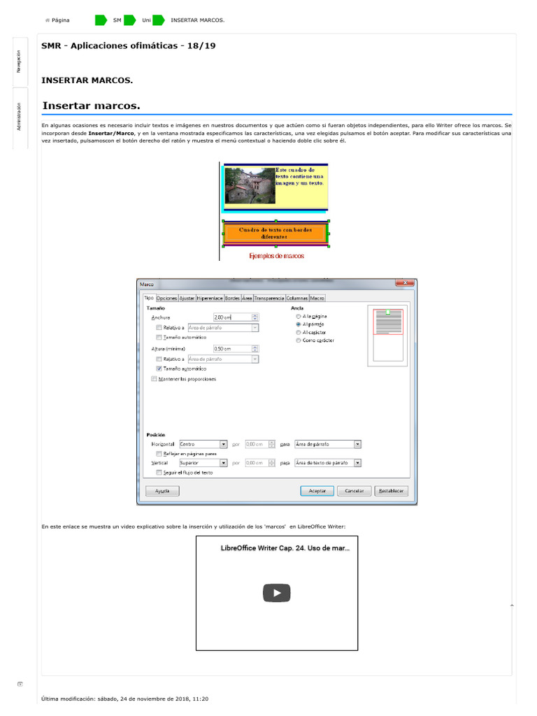 SMR - Ao - 18 - 19 - Insertar Marcos | PDF