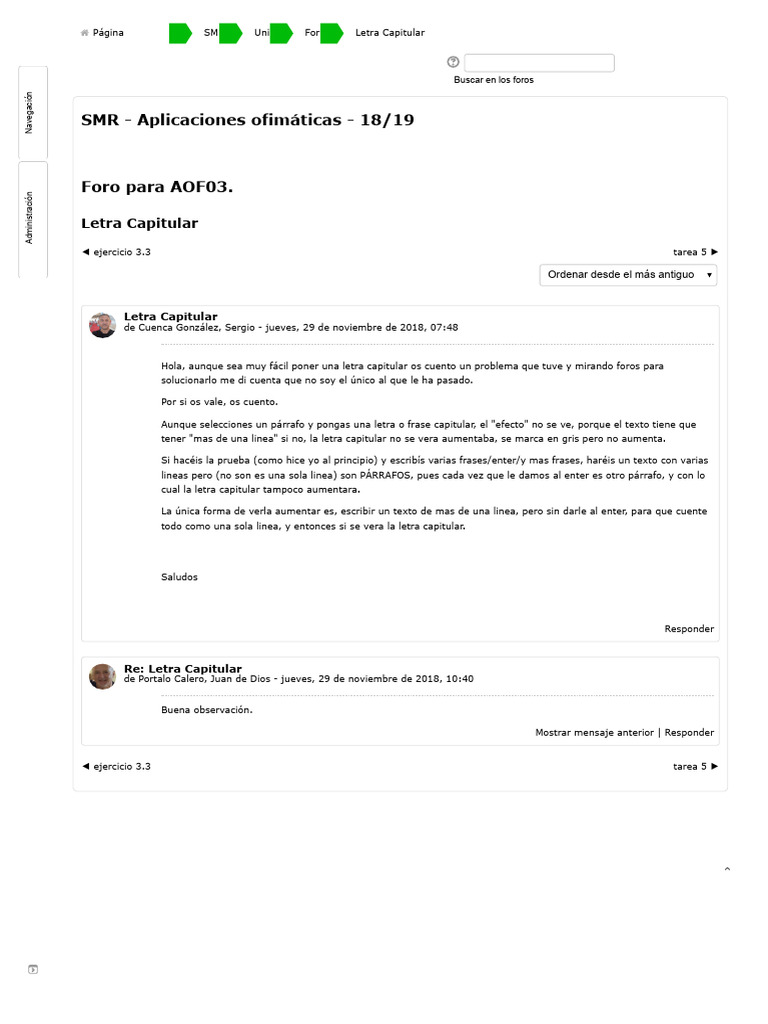 SMR AO 18 19 Letra Capitular | PDF