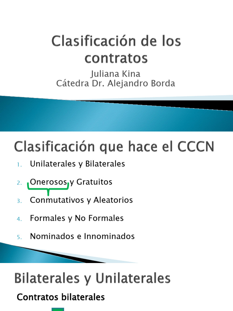 Clasificación de Los Contratos PP JK | PDF | Derecho empresarial ...