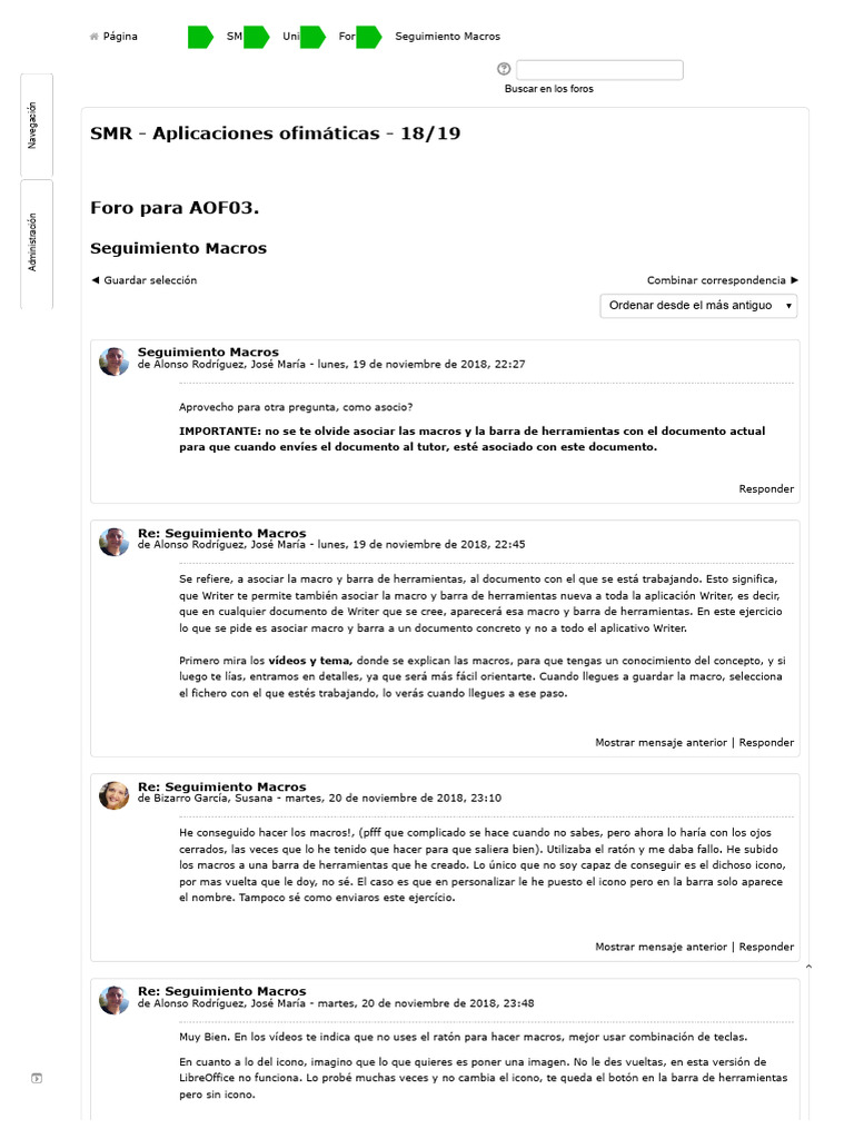 SMR - AO - 18 - 19 - Seguimiento Macros | PDF | Archivo de computadora | Informática