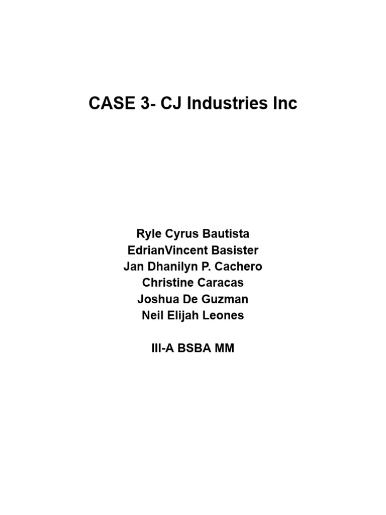 SCM Case 3 | PDF