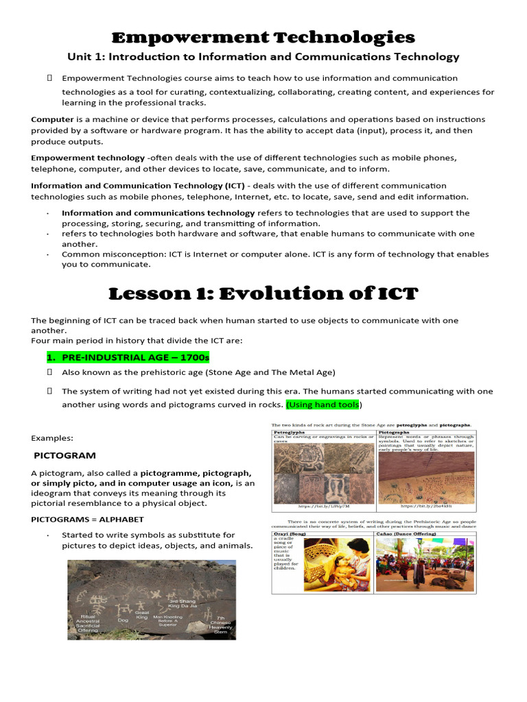Empowerment Technologies Unit 1 Lesson 1 | PDF | Electronics ...