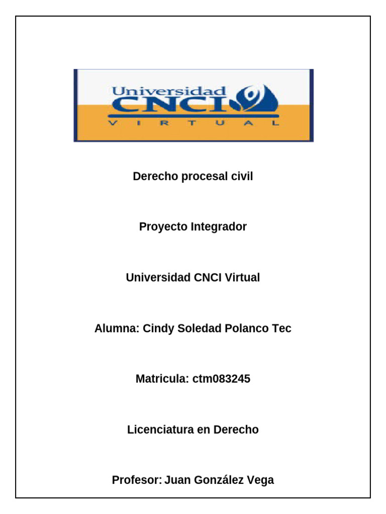 Derecho Procesal Civil Integrador | PDF | Ley procesal | Procedimiento Civil