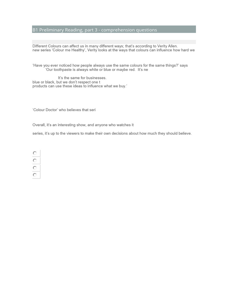 B1 Preliminary Reading P3 | PDF