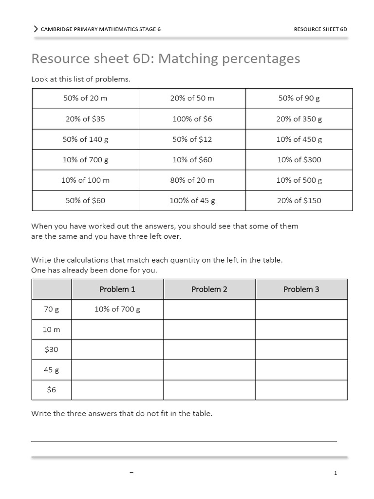 Prim Maths 6 2ed TR Resource 6d | PDF