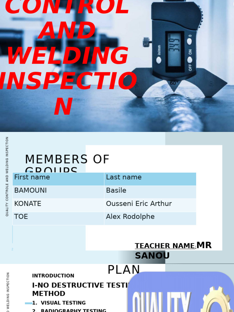 Quality Control and Welding Inspection | PDF | Nondestructive Testing ...