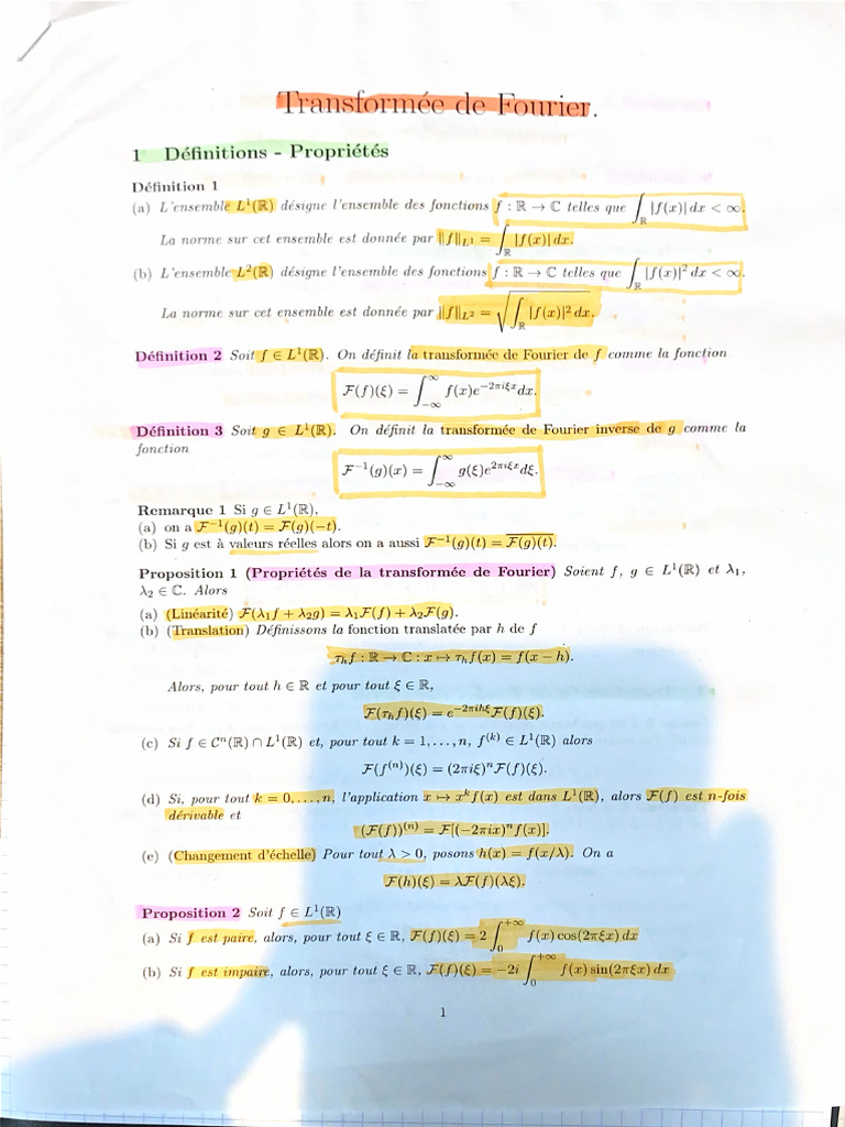 Transformée de Fourier. | PDF